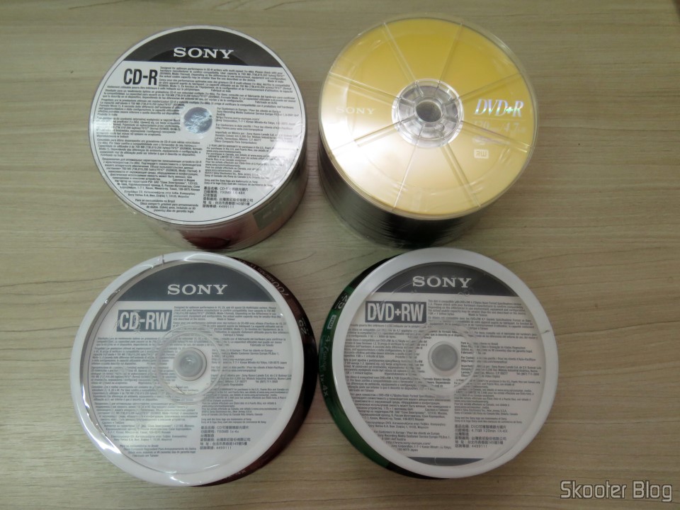 Mídias CD-R, CD-RW, DVD+R e DVD+RW Sony - Skooter Blog