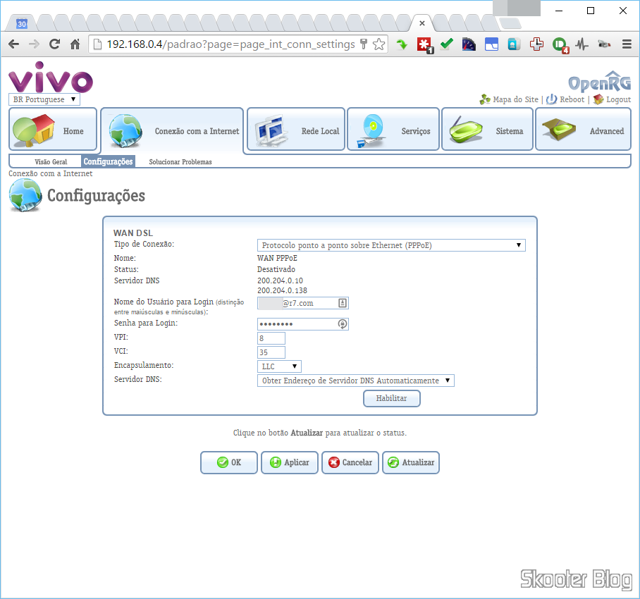 Modem Vivo WiFi em Modo Bridge - Datacom DM2270 ADSL 2FT + 2I - Askey ...