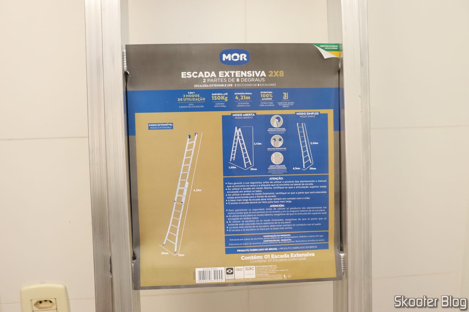 [Review] Escada Extensiva Mor Alumínio 8x2 Degraus - Skooter Blog